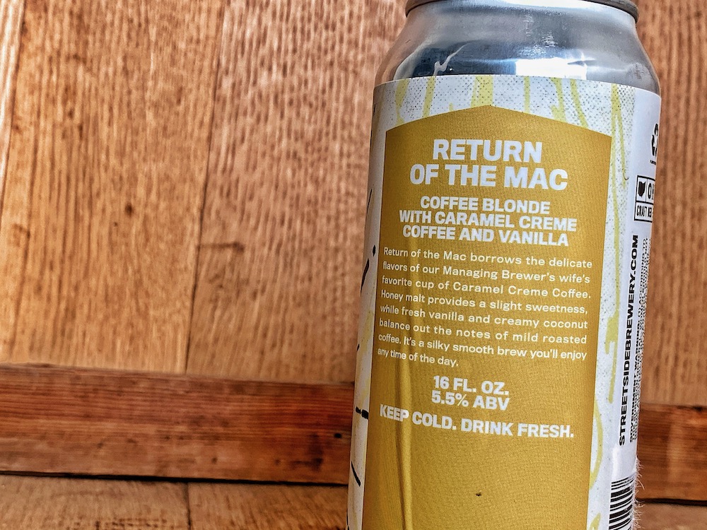 Streetside Return of the Mac - Beer Tasting Notes - The Gnarly Gnome